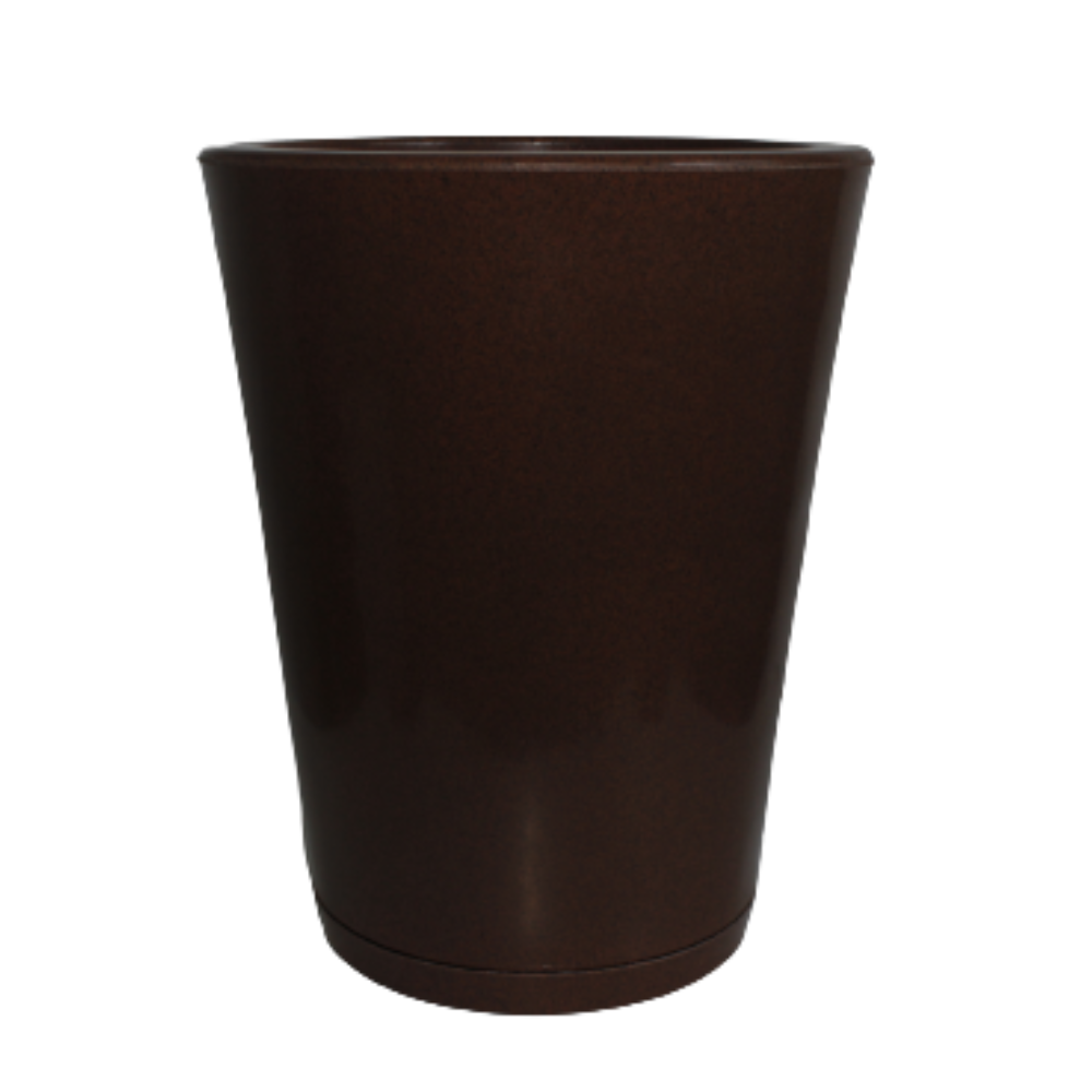 Vaso cone redondo polido 2 marrom ref 13970 Minarte - Marbel Distribuidora