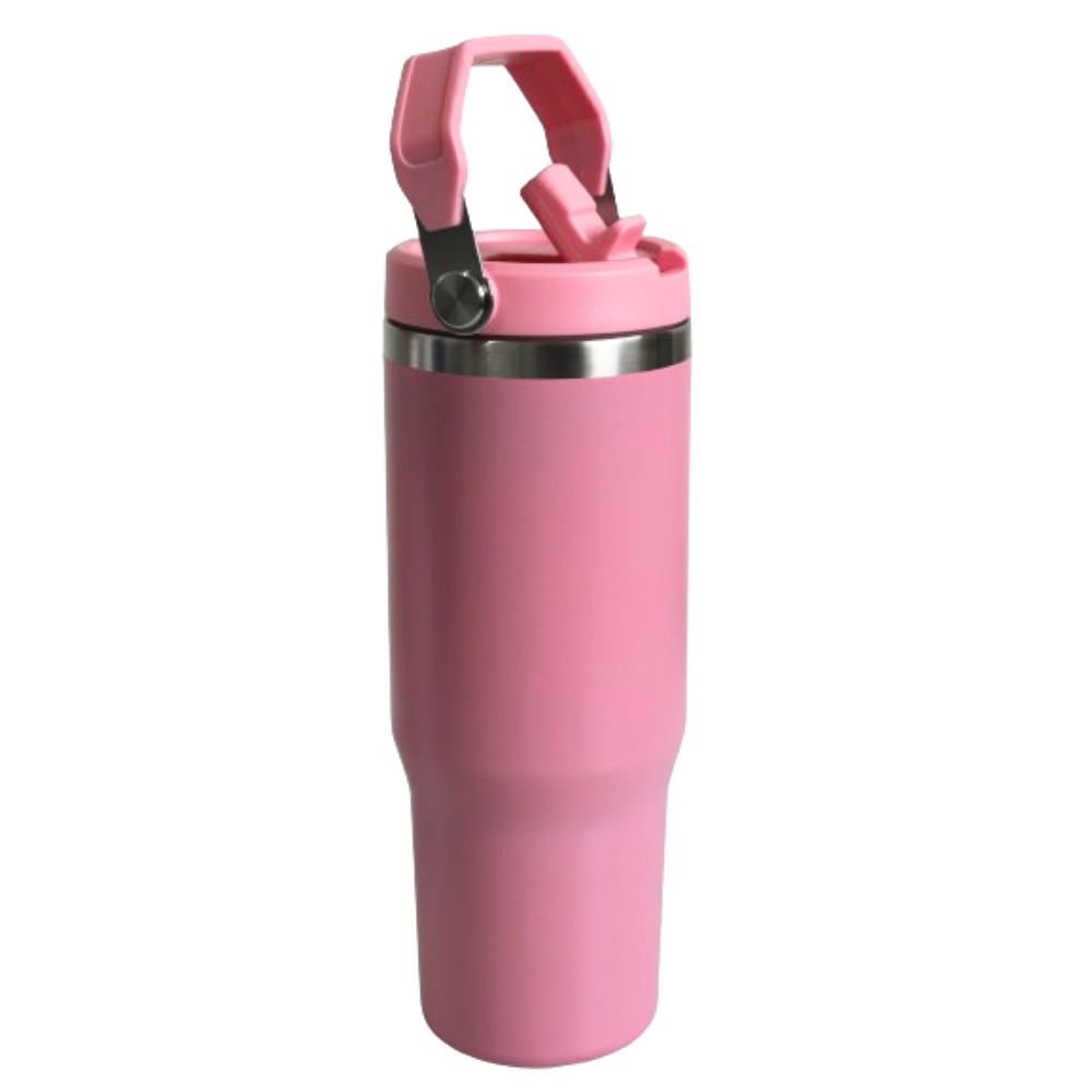 Copo 900 ml termico rosa c/ alca e canudo cb2471 C3B Comercio - Marbel ...